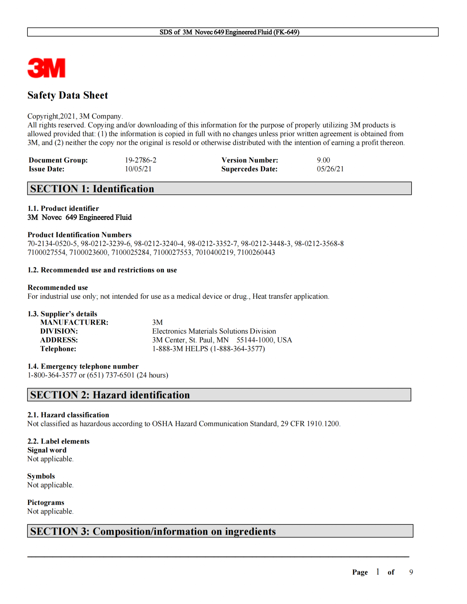 3M Novec 649 Engineered Fluid,cas 756-13-8,ChemBlogger